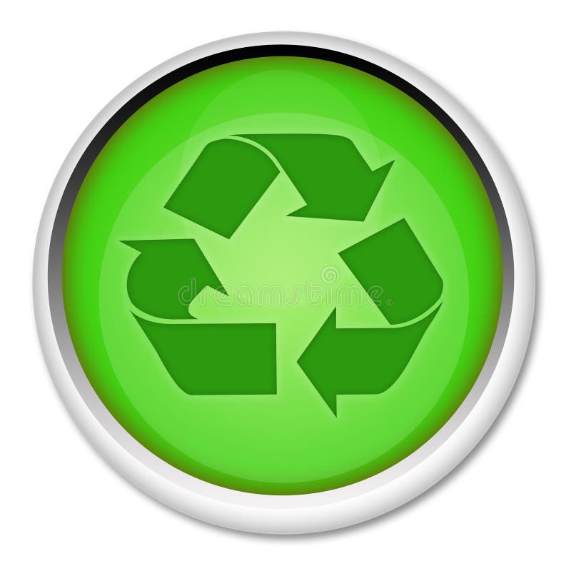 Recycle button stock illustration. Illustration of environmental - 10739061