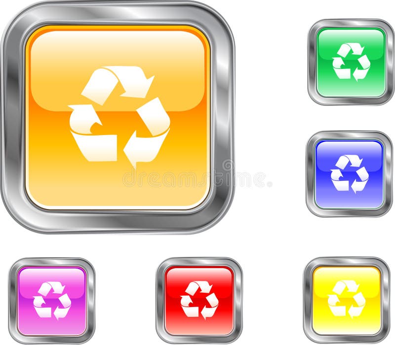 Recycle button icon stock vector. Illustration of conservation - 6050378