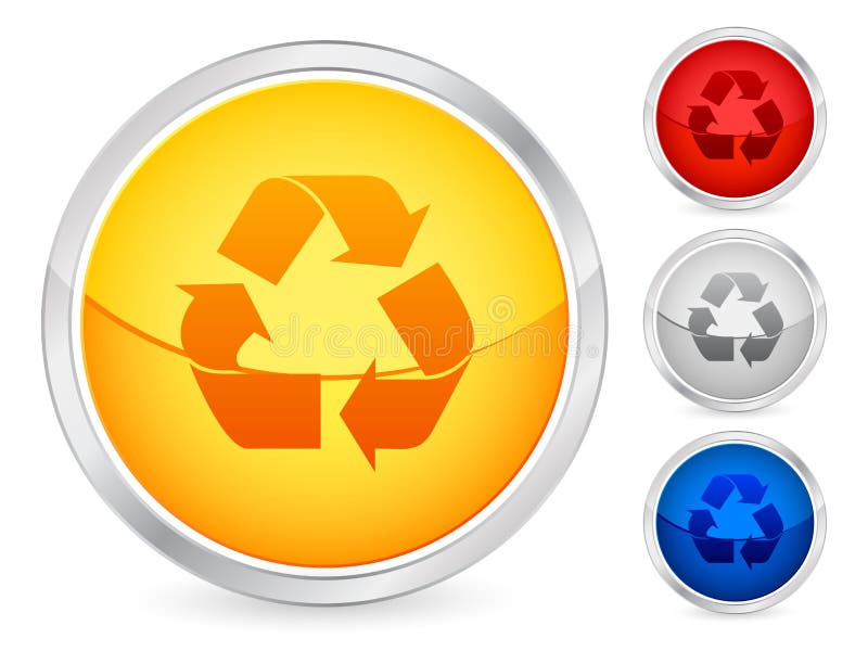 Recycle button icon stock vector. Illustration of conservation - 6050378