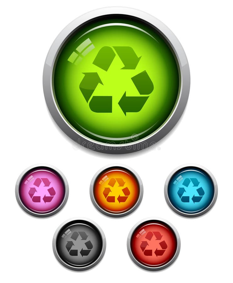 Recycle button icon stock vector. Illustration of conservation - 6050378