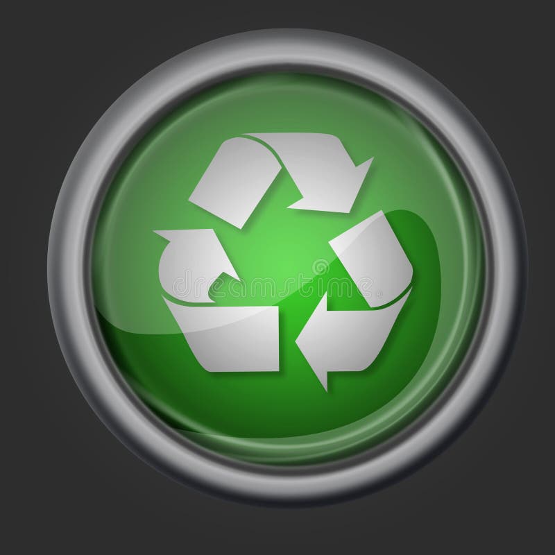 Recycle button icon symbol stock illustration. Illustration of ...