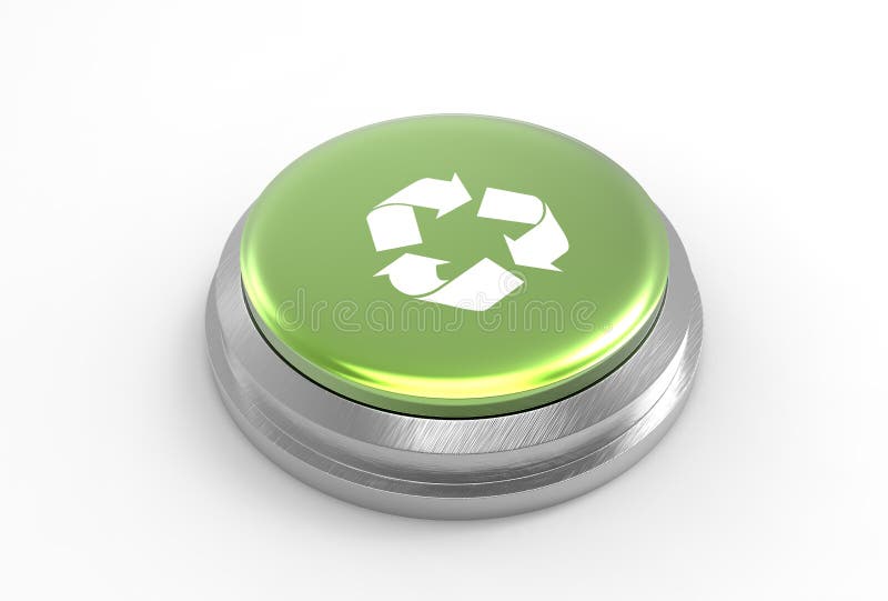 Recycle Button Isolated on White Background. 3D Illustrating Stock ...