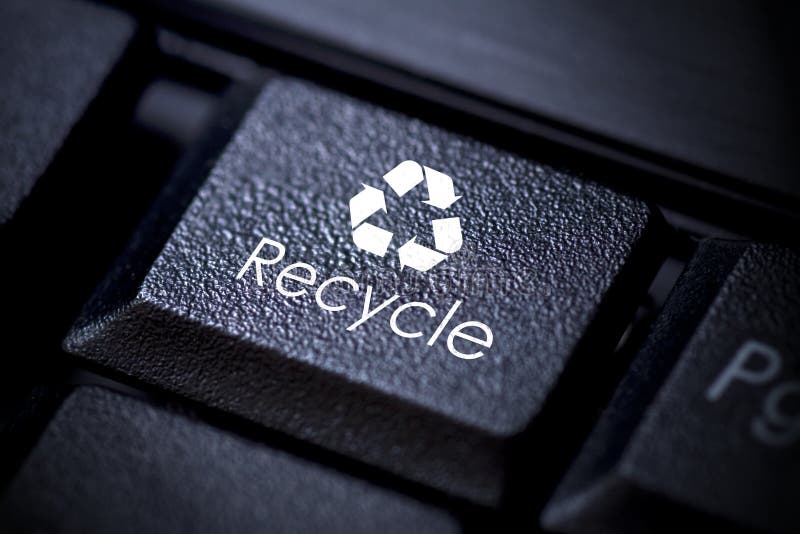 Recycling Symbol on Keyboard Stock Photo - Image of space, recycle: 9349976