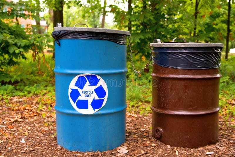 Recycle Can with Recyclables Stock Image - Image of reusable, recycling ...