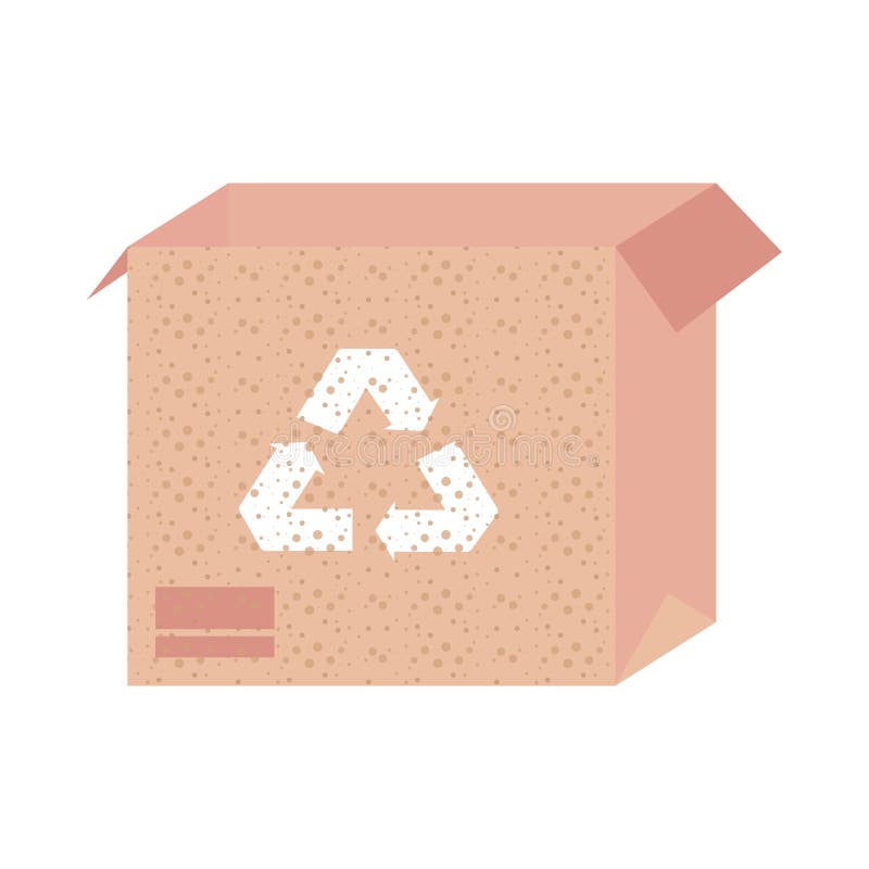 Recycle Cardboard Box Flat Icon on White Stock Vector - Illustration of ...