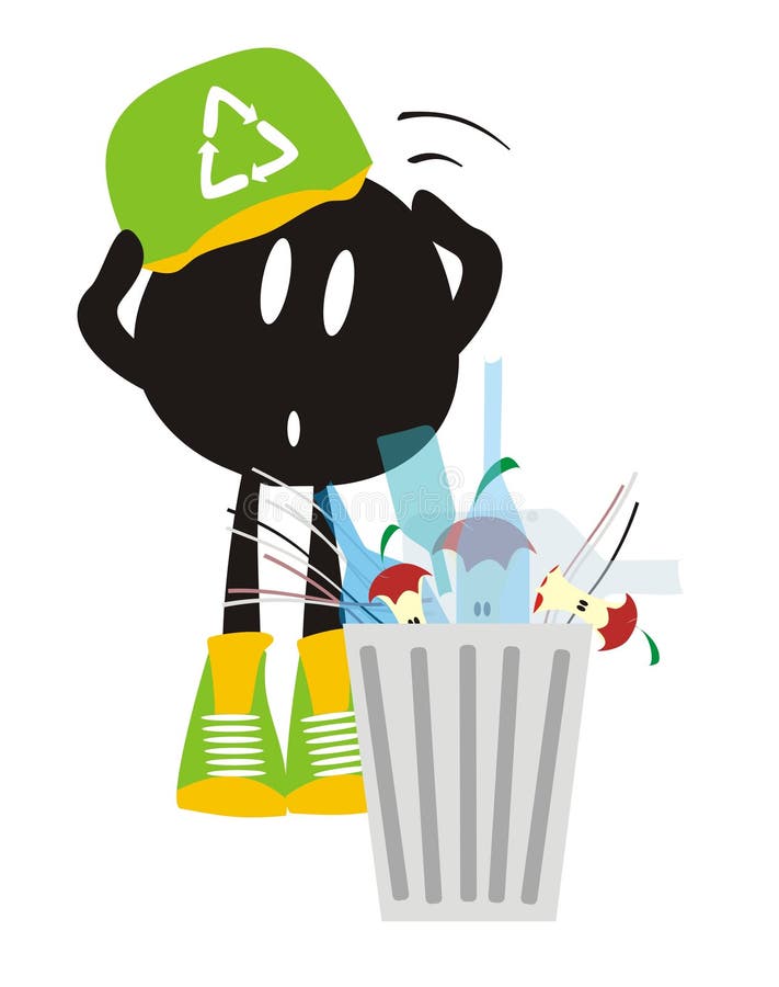 Earth Cartoon With Recycle Symbol Stock Vector - Illustration of icon ...