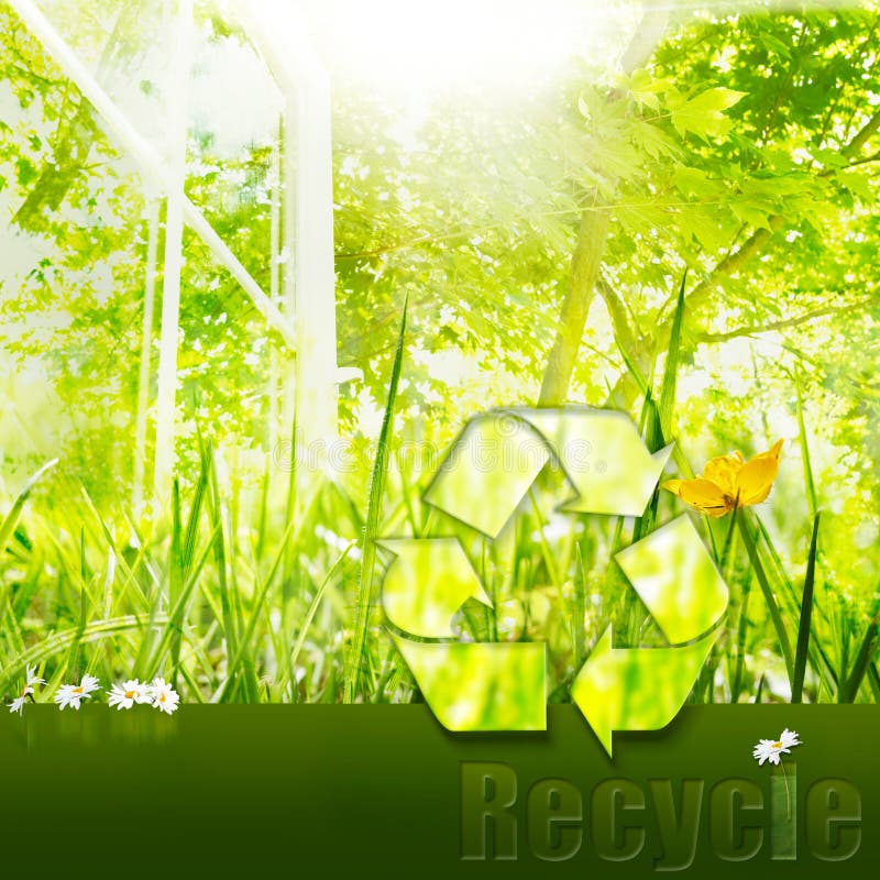 Recycle for a Clean Environment Stock Illustration - Illustration of ...