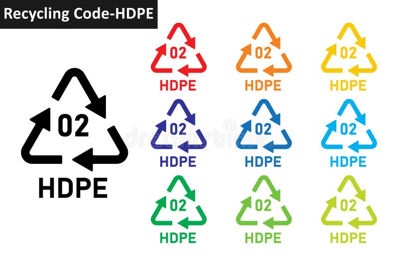 Recycle Code HDPE set stock vector. Illustration of waste - 302531309