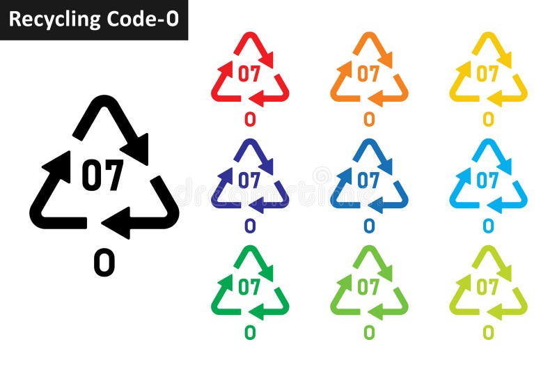 OTHER Plastic Recycling Code Icon Set. Stock Vector - Illustration of ...