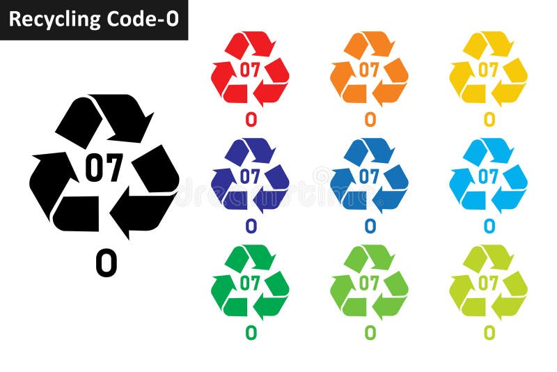 OTHER Plastic Recycling Code Icon Set. Mobius Strip Plastic Recycling ...