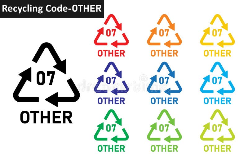 Set of Plastic Recycling Code Symbol Icon 07 OTHER. Stock Vector ...