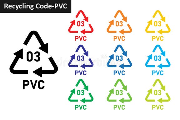 Recycle Code PVC Set. Plastic Recycling Symbols 03 PVC. Stock Vector ...
