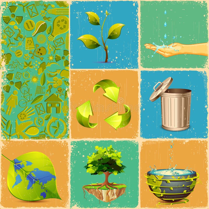 Recycle Collage stock vector. Illustration of leaf, graphic - 25365523