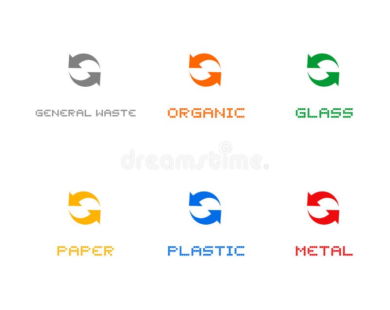 Recycle color symbols stock vector. Illustration of vector - 145804294