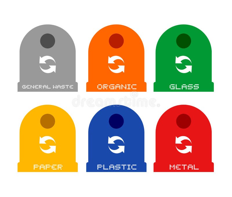 Recycle color symbols editorial photo. Illustration of container ...