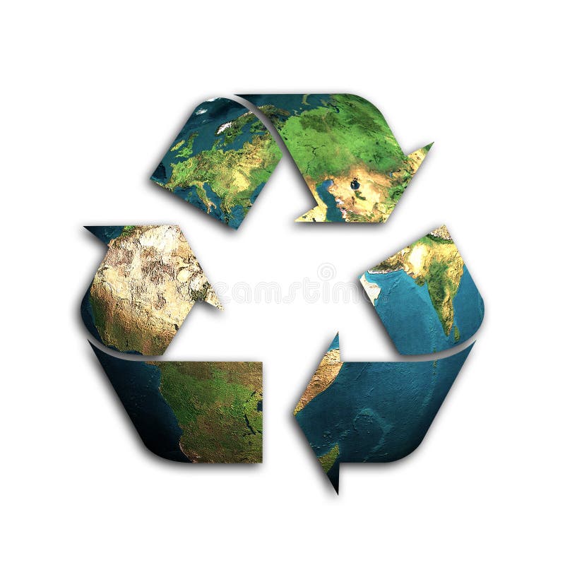 Recycle the Earth collage stock illustration. Illustration of push ...