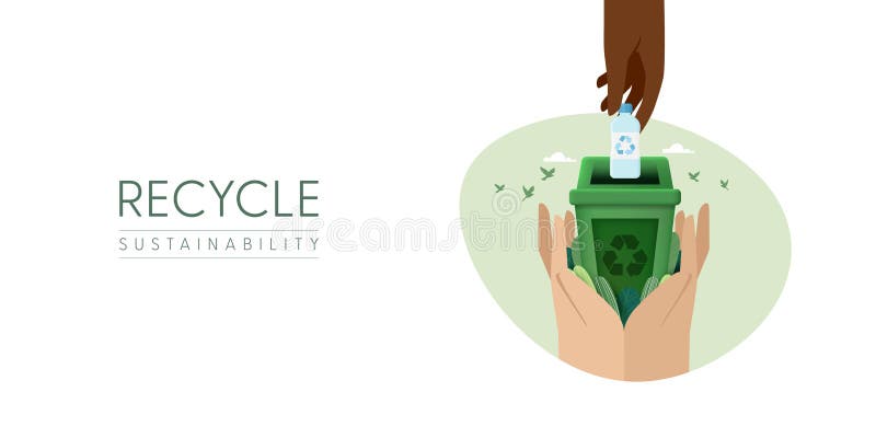 Recycle Concept. Human Hand Collecting Plastic Bottle into Recycling ...