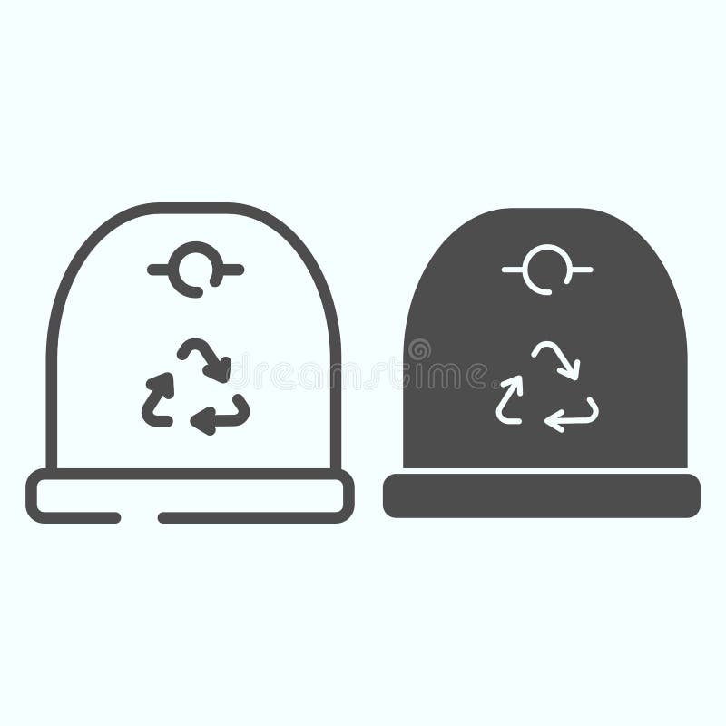 Recycle Container Line and Glyph Icon. Recycle Garbage Vector ...
