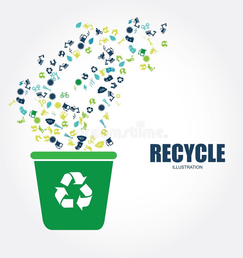 Plastic Bottle Recycling Process Vector Illustration Stock Vector ...