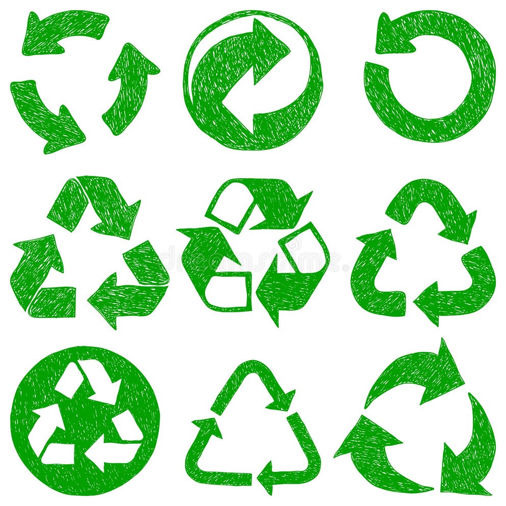 Sketch Doodle Recycle Reuse Symbol Stock Illustrations – 841 Sketch ...