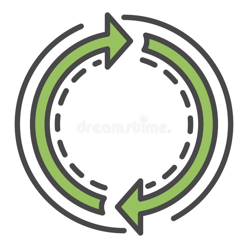 Recycle Double Arrow Icon Color Outline Vector Stock Vector ...