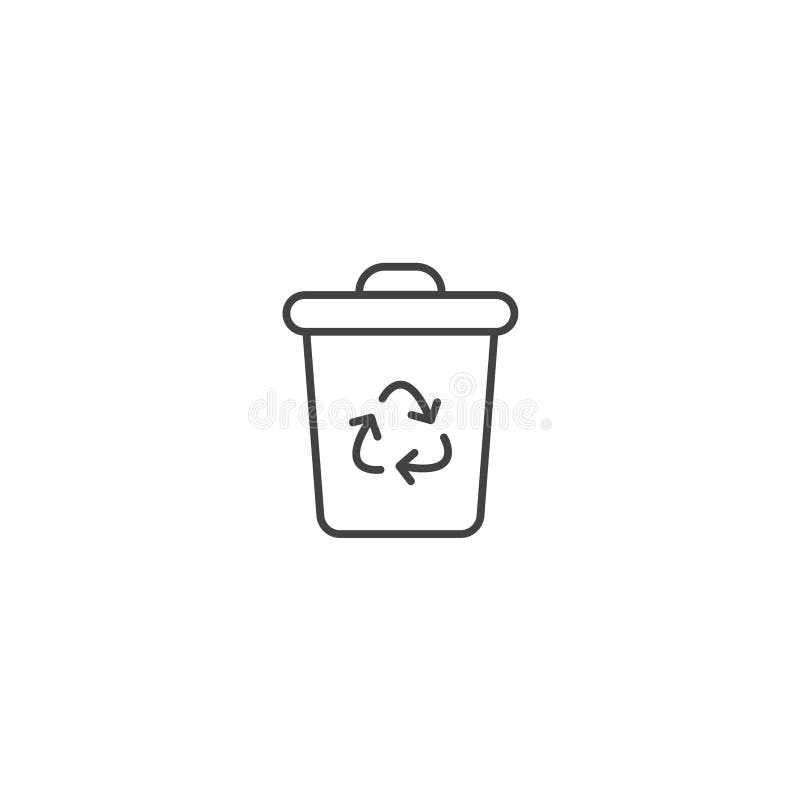 Recycle Dustbin Trash Line Icon. Rubbish Garbage Trashcan Stock Vector ...