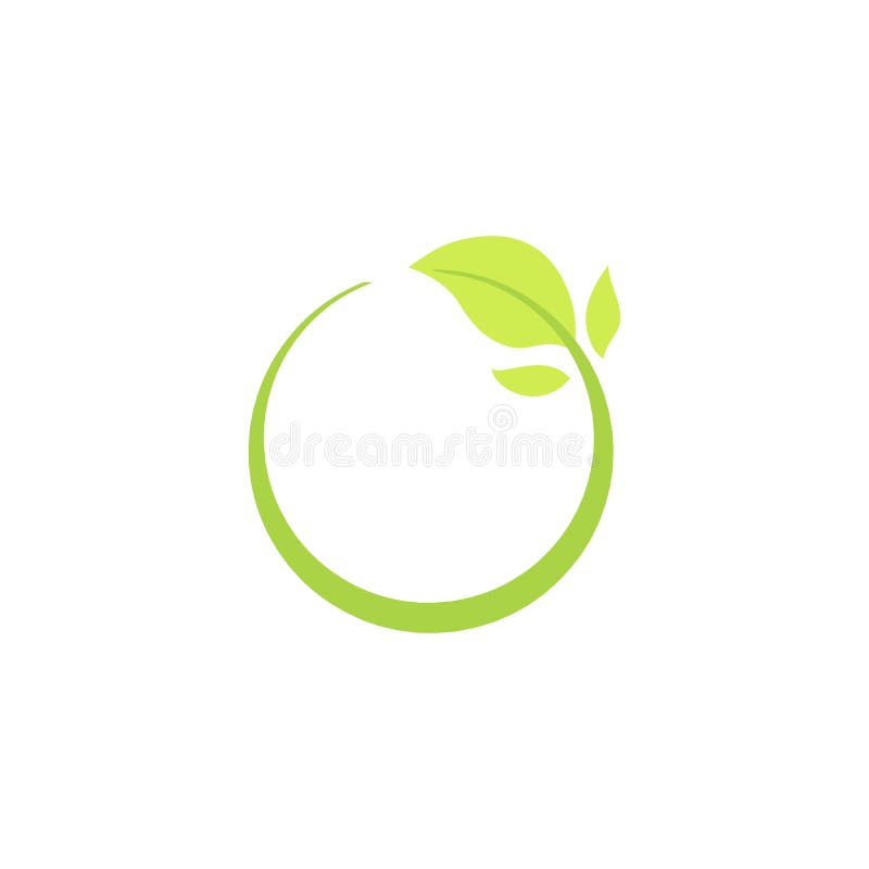 Recycle Eco Natural Icon with Green Leaf. Stock Vector - Illustration ...