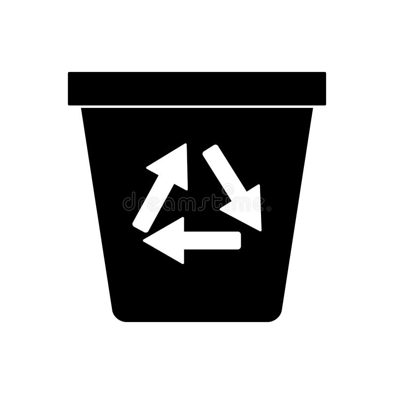 Recycle Ecology Trash Can Pictogram Stock Vector - Illustration of ...