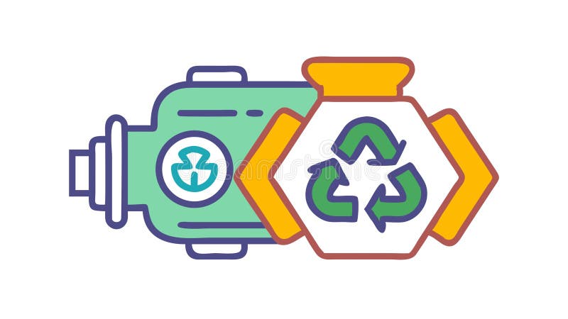 Recycle Engine, Eco-Friendly Mechanical System Vector Design Generative ...
