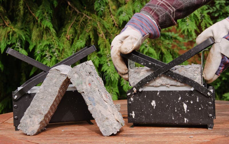 Recycle Fire Heating Blocks from Paper Stock Image - Image of junk ...