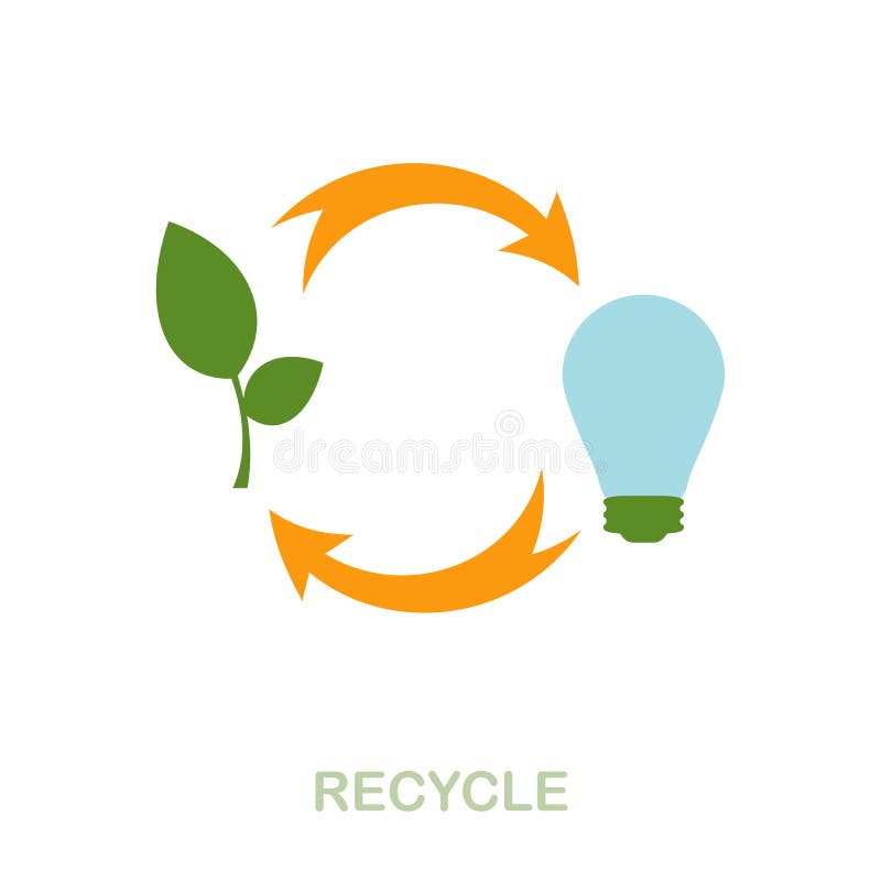 Recycle Flat Icon. Colored Element Sign from Clean Energy Collection ...
