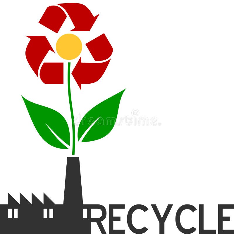 Keep Clean - Recycle. Allegory with Flower, Trash and Recycle Sign ...