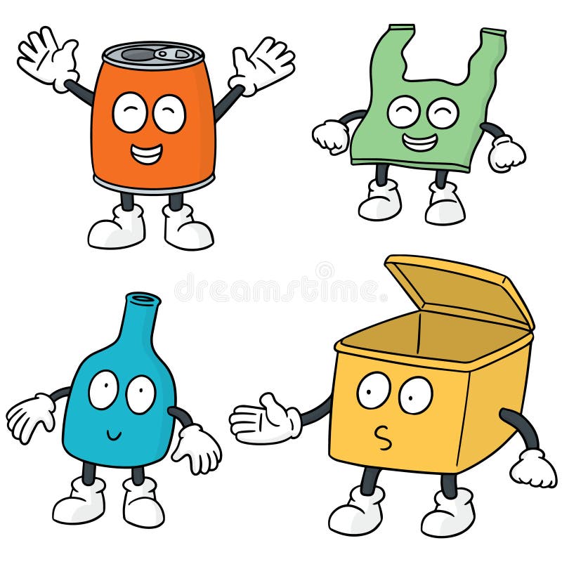 Recycle garbage cartoon stock vector. Illustration of garbage - 75058246
