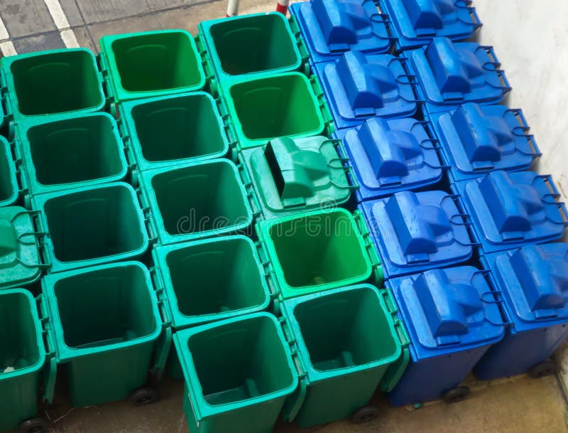 Recycle Garbage Trash Bins in the Waste Storage Facility. Stock Image ...
