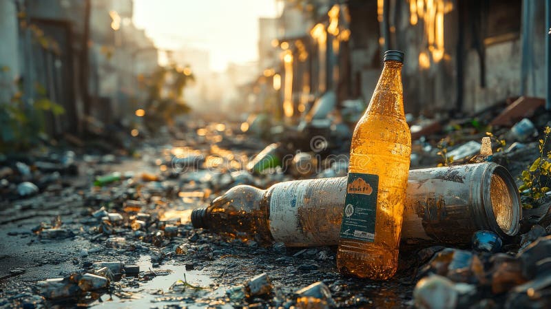 Recycle Glass, Plastic, Metal and Paper Waste Stock Illustration ...