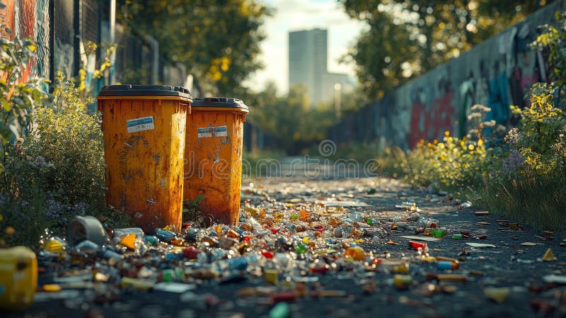 Recycle Glass, Plastic, Metal and Paper Waste Stock Illustration ...