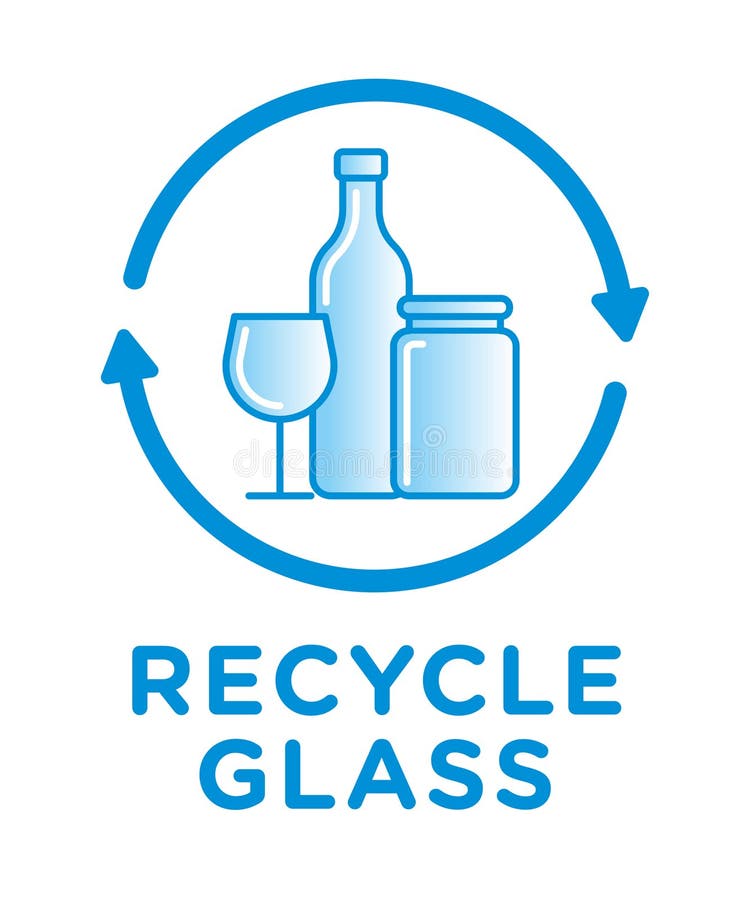 Recycle Glass Vector Icon Logo Badge Stock Vector - Illustration of ...