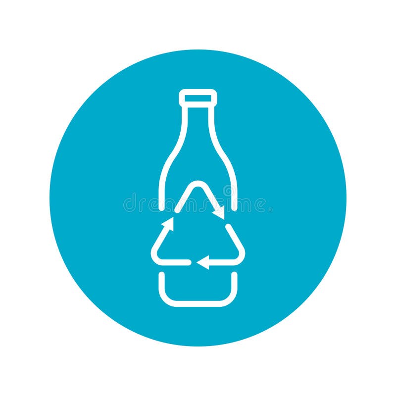 Recycle Glass Vector Icon Logo Badge Stock Vector - Illustration of ...