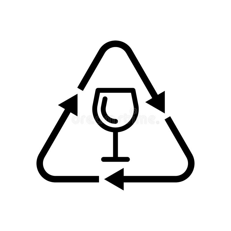 Recycle Glass Vector Icon Logo Badge Stock Vector - Illustration of ...