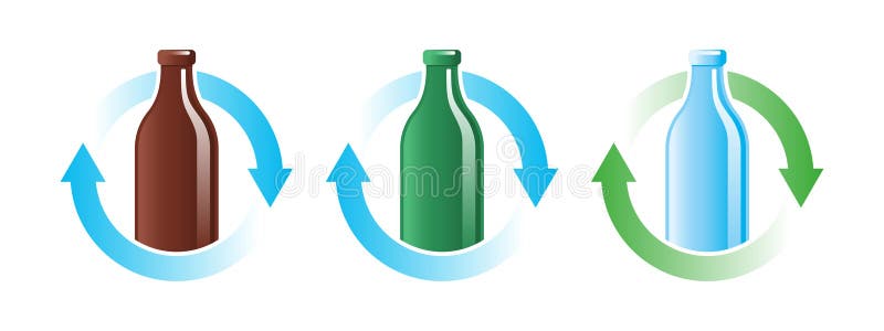 Recycle Glass Vector Icon Logo Badge Stock Vector - Illustration of ...