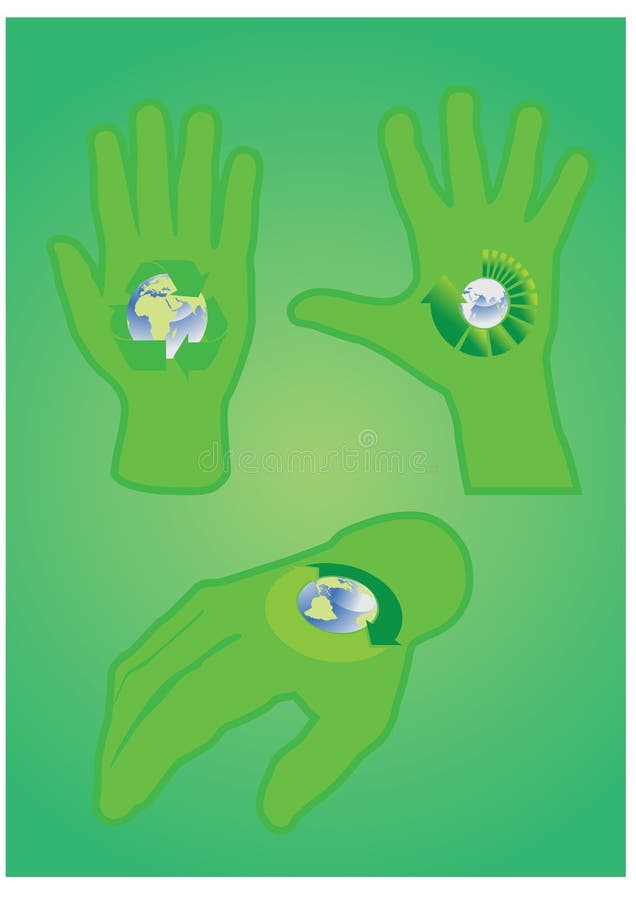 Recycle hands stock vector. Illustration of cycle, recycling - 15107312