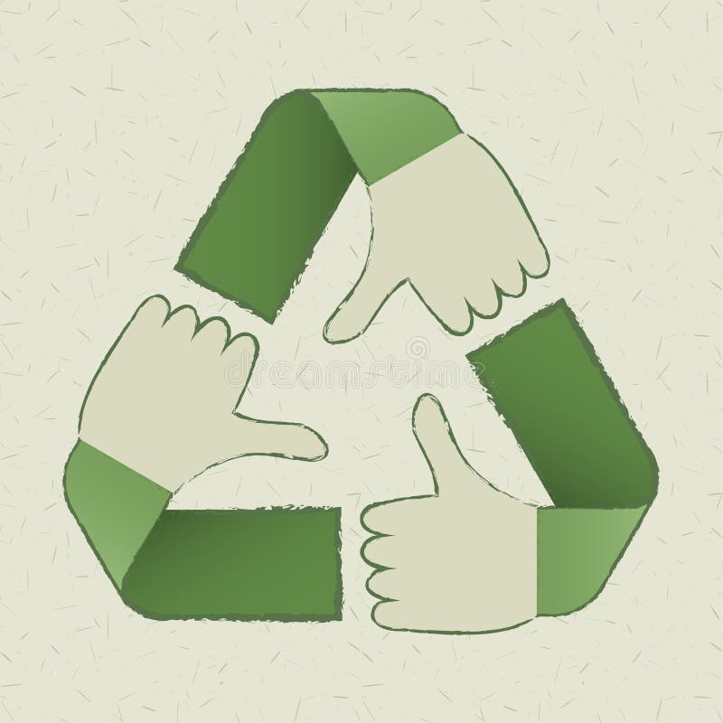 Recycle Design. Hands With Recycle Symbol. Stock Vector - Illustration ...