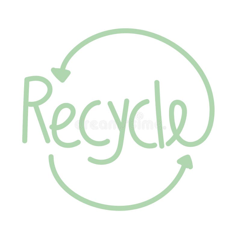 Recycle handwritten text stock vector. Illustration of typography ...