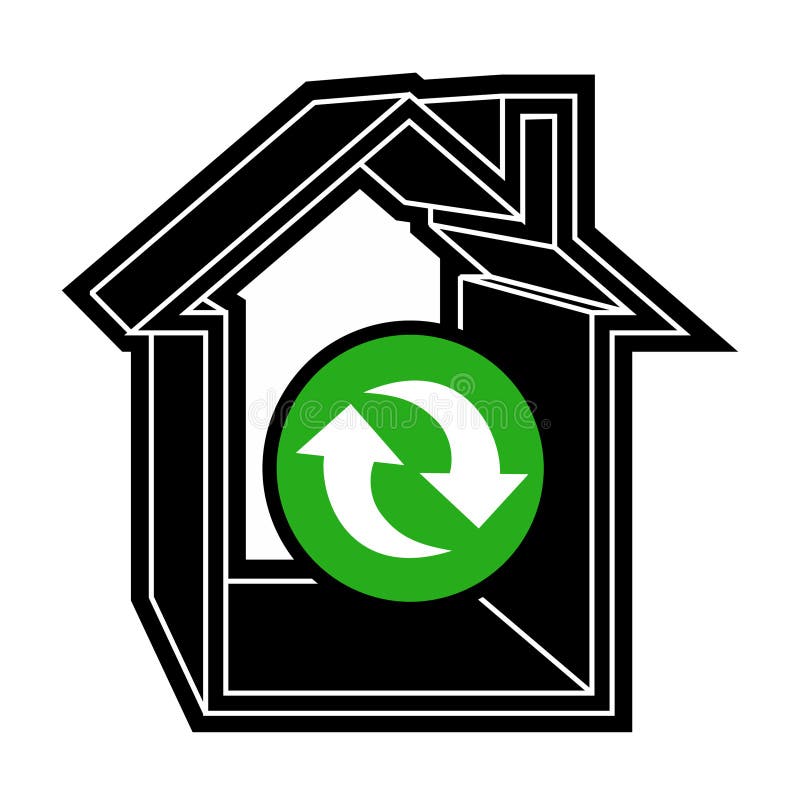 Recycle house stock vector. Illustration of oval, abstract - 28908348