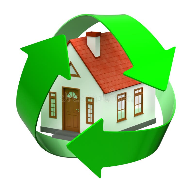 Recycle house stock illustration. Illustration of computer - 33836497