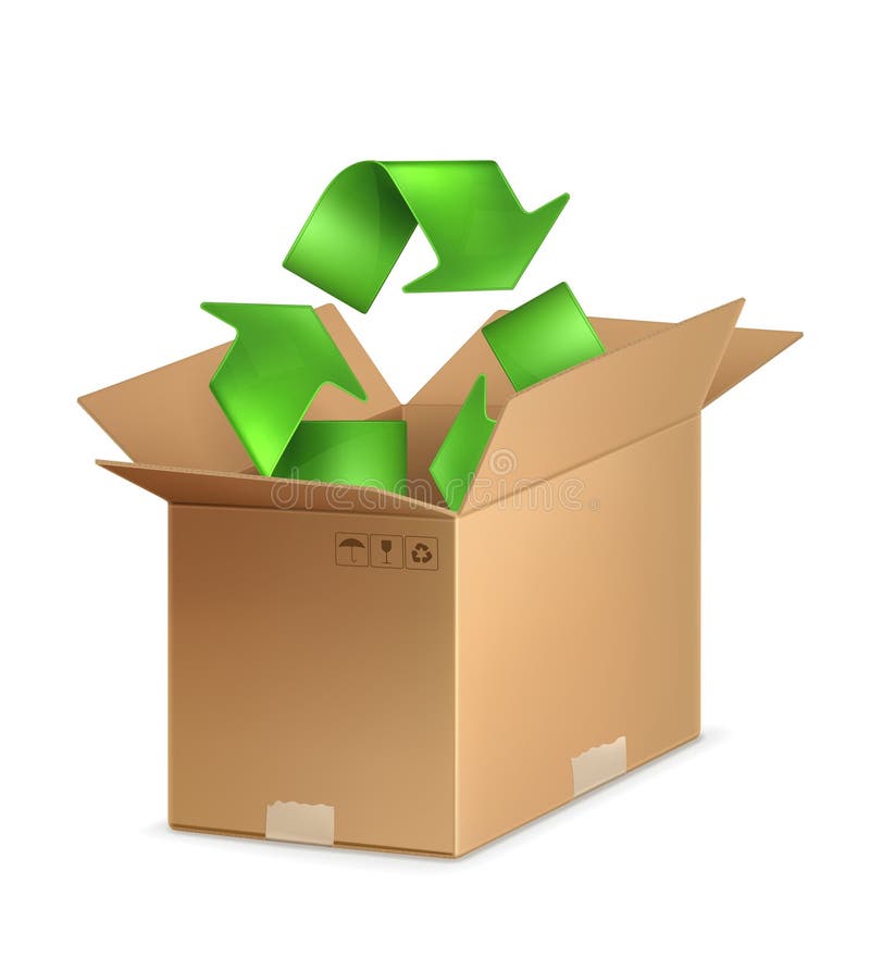 Cardboard Box Recycle Symbol Stock Vector - Illustration of ...