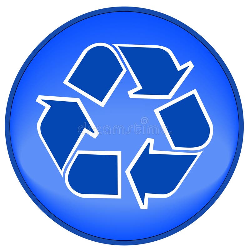 Blue Recycle symbol stock illustration. Illustration of symbol - 2647146