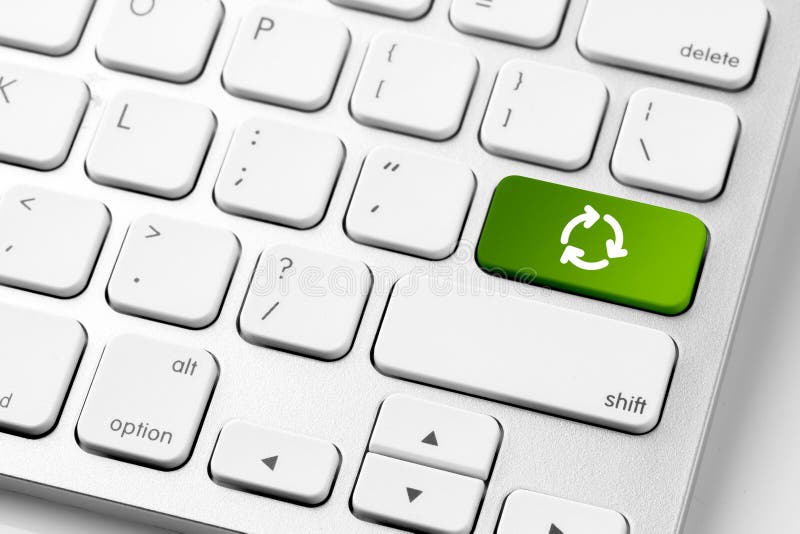 Recycle Icon on Computer Keyboard for Genn Engery Concept Stock Photo ...