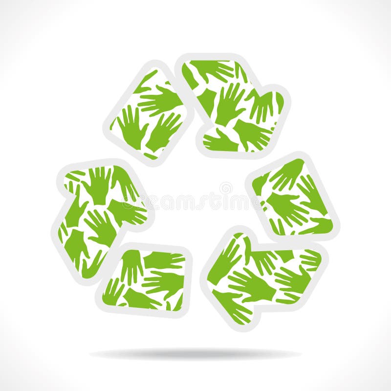 Recycle Icon is Design with Hand Stock Vector - Illustration of hope ...