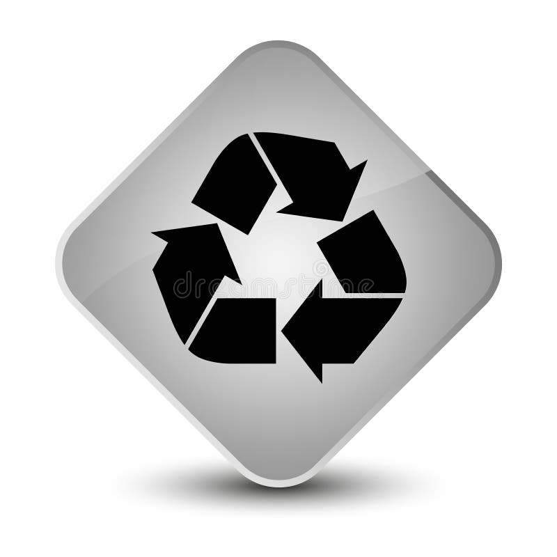 Recycle Icon Elegant White Diamond Button Stock Illustration ...